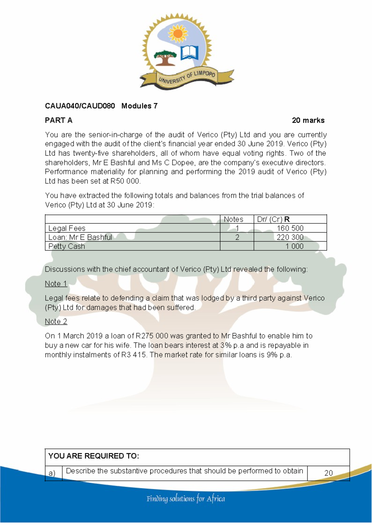 Module 7 Tutorial Question 24 July - CAUA040/CAUD080 Modules 7 PART A ...