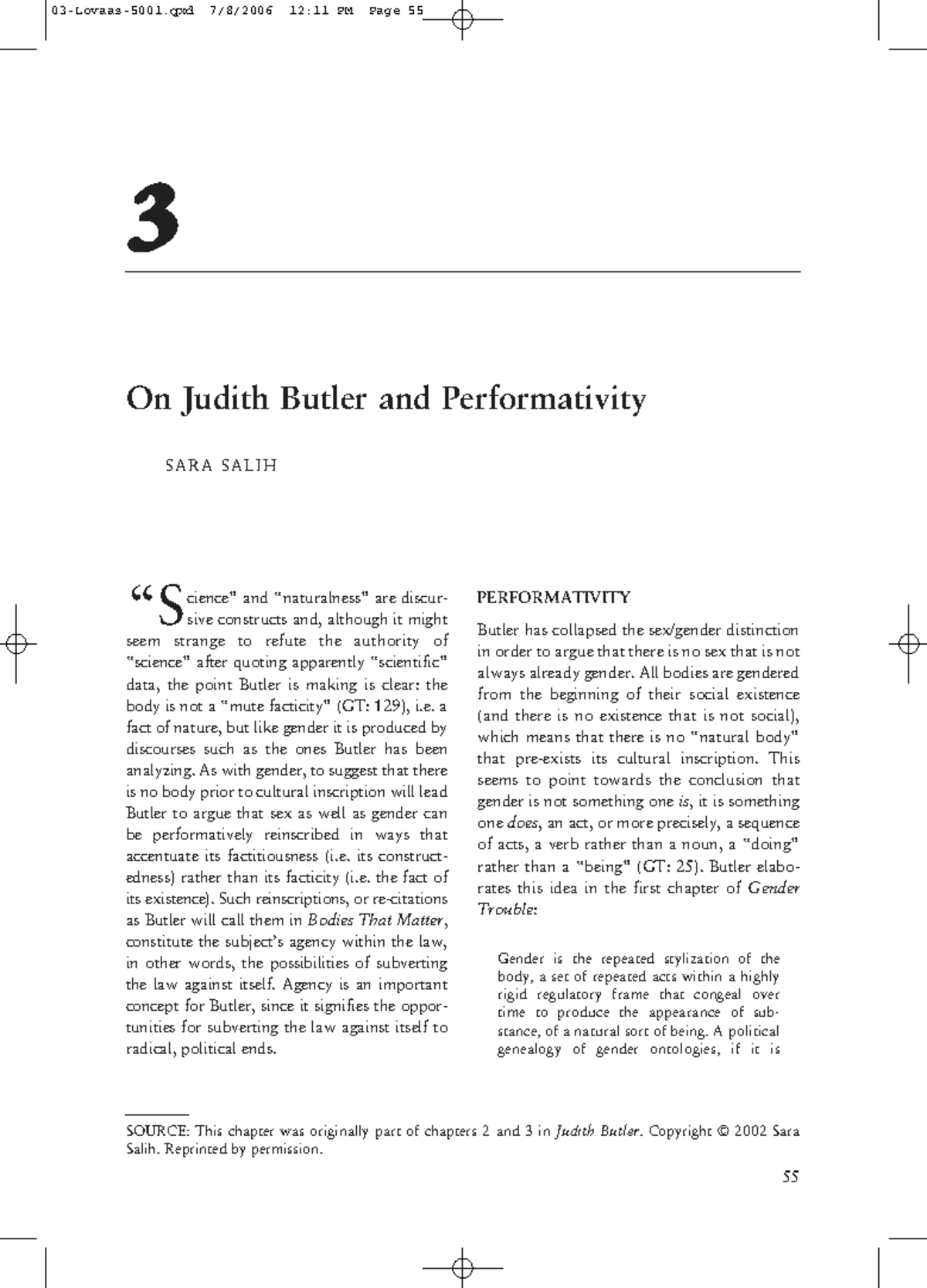 Salih: Judith Butler's Gender Performativity Analysis (ENG 101) - Studocu