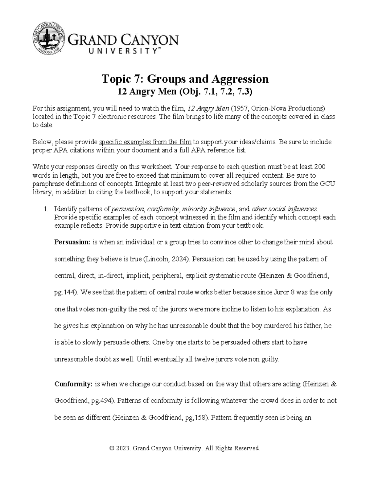 12 Angry Men: Analyzing Group Dynamics and Aggression in Social Context ...