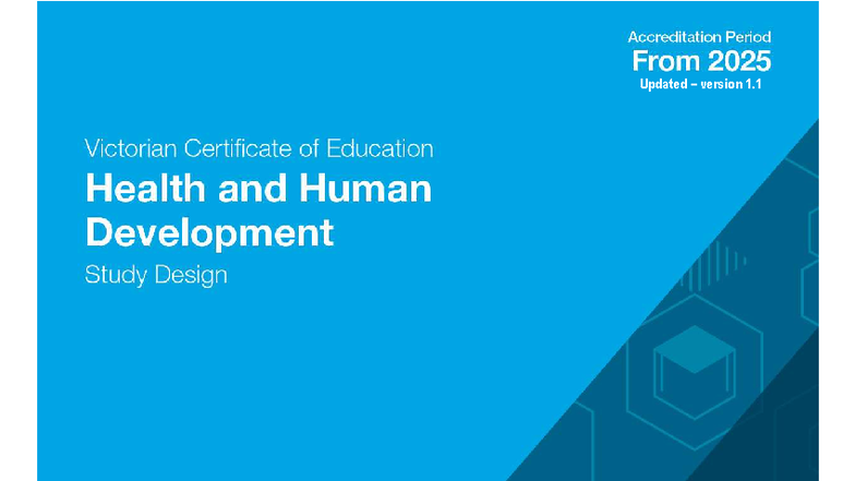 Hhd - pojrjelkej - © VCAA Updated – version 1. VCE Health and Human ...