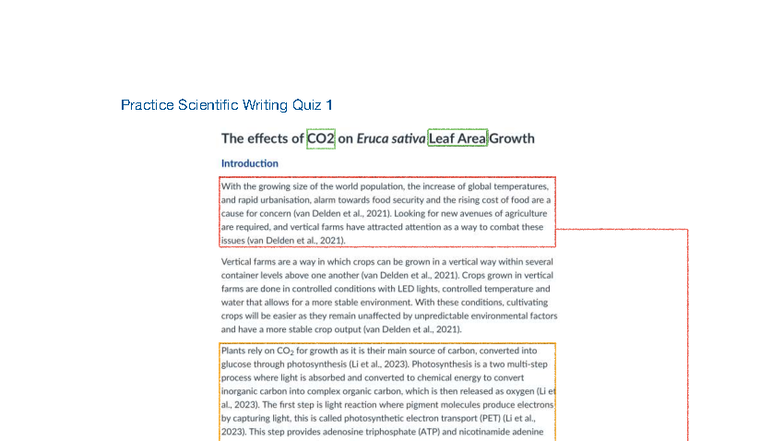 Discussion on Practice Scientific Writing Quiz 1, 2, and 4 - Studocu