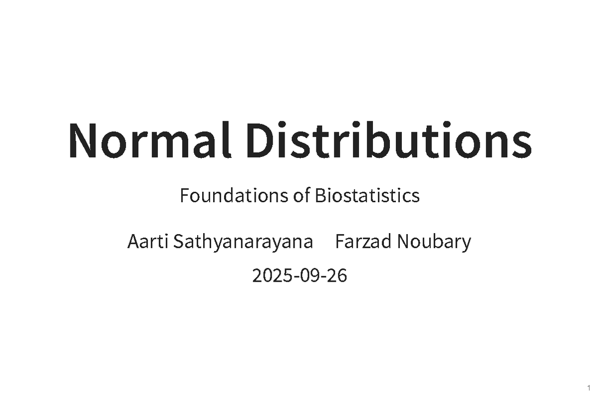Continuous Random Variables and Normal Distributions (BIOSTAT 101 ...