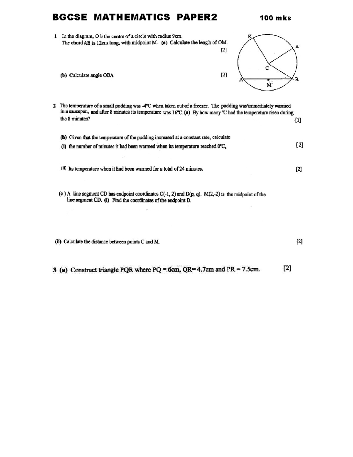 BGCSE Mathematics Paper 2: Comprehensive Exam Review and Solutions - Studocu