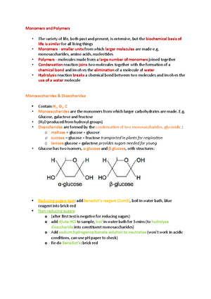 A Level OCR Biology Notes - A-Level OCR Biology Notes Biological ...
