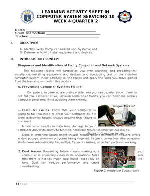 Grade-10-TLE-CSS-ICT 2021-2022 - COMPUTER SYSTEMS SERVICING – ICT NC II LEARNING ACTIVITY SHEET ...