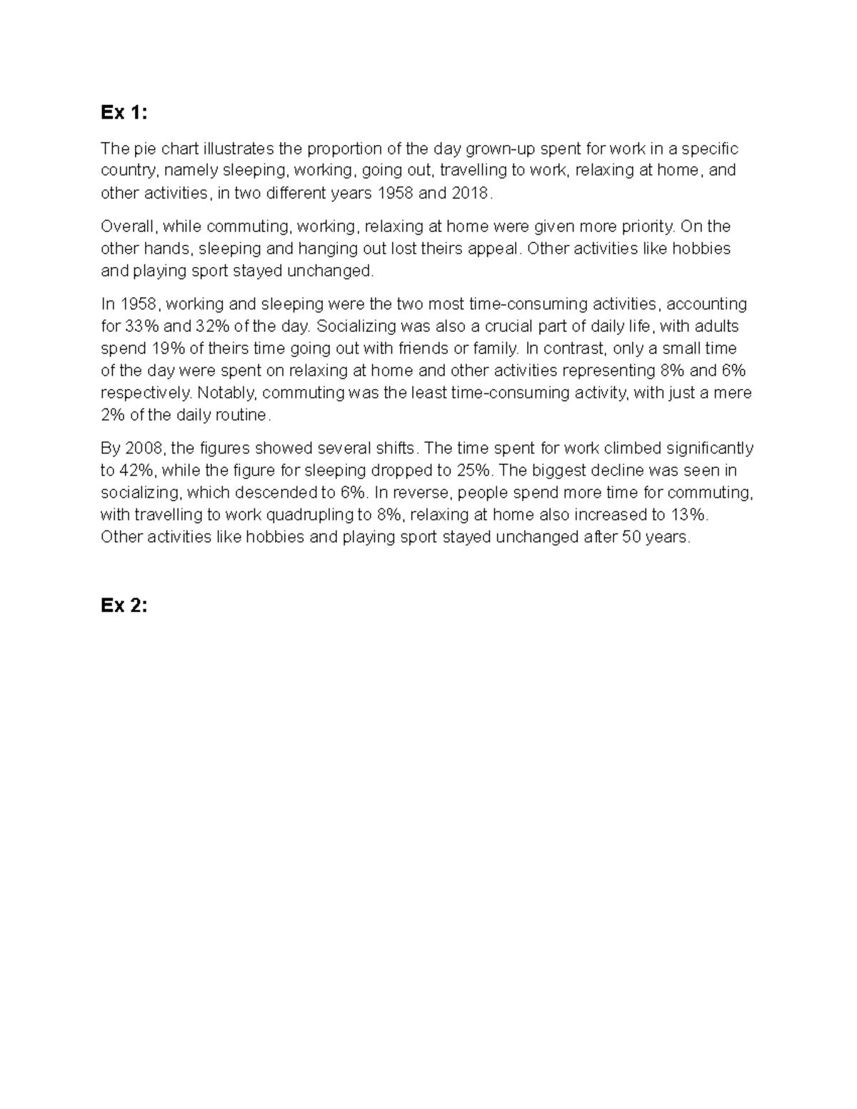 IELTS Writing Lesson 2: Analyzing Pie Chart Data (Ex 1) - Studocu