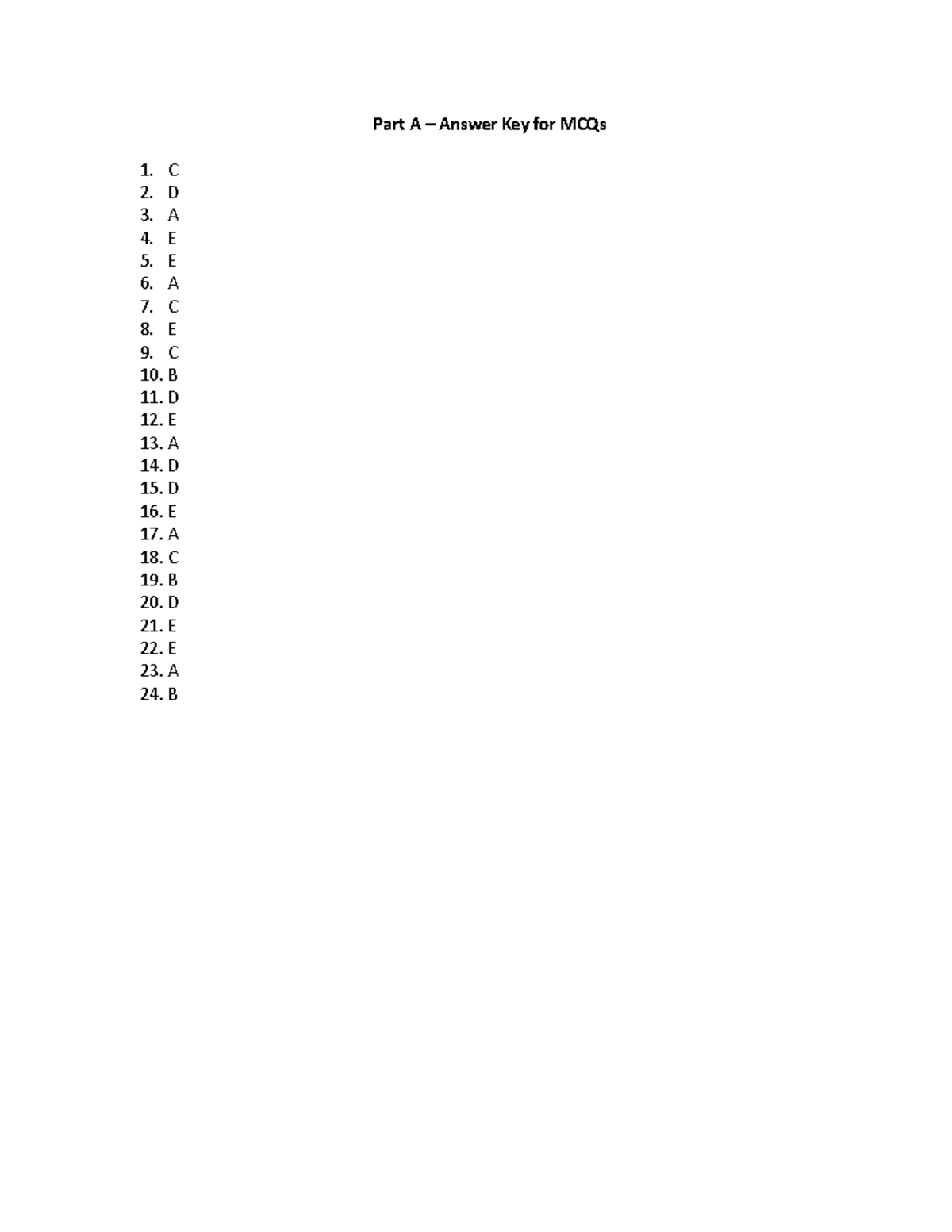 EN PH 131 Final W2023 solutions - Part A – Answer Key for MCQs 1. C 2. D 3. A 4. E 5. E 6. A 7 ...