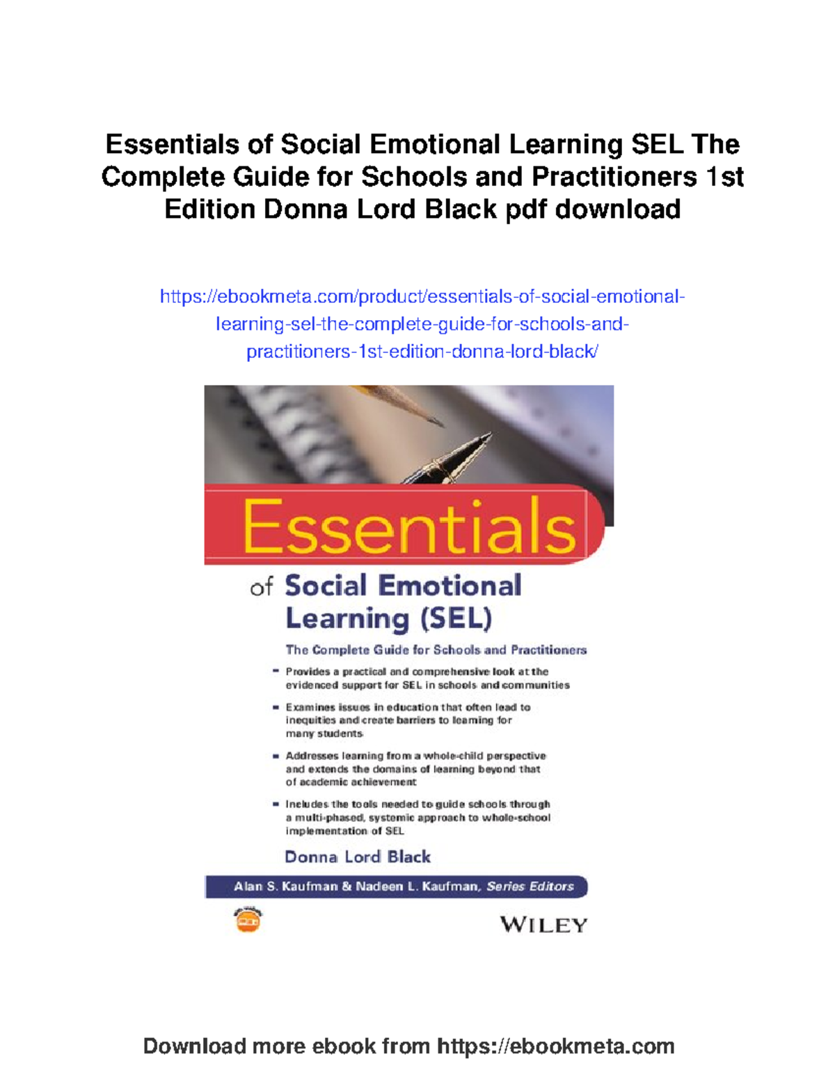 Essentials of social emotional learning (SEL): A complete guide for ...