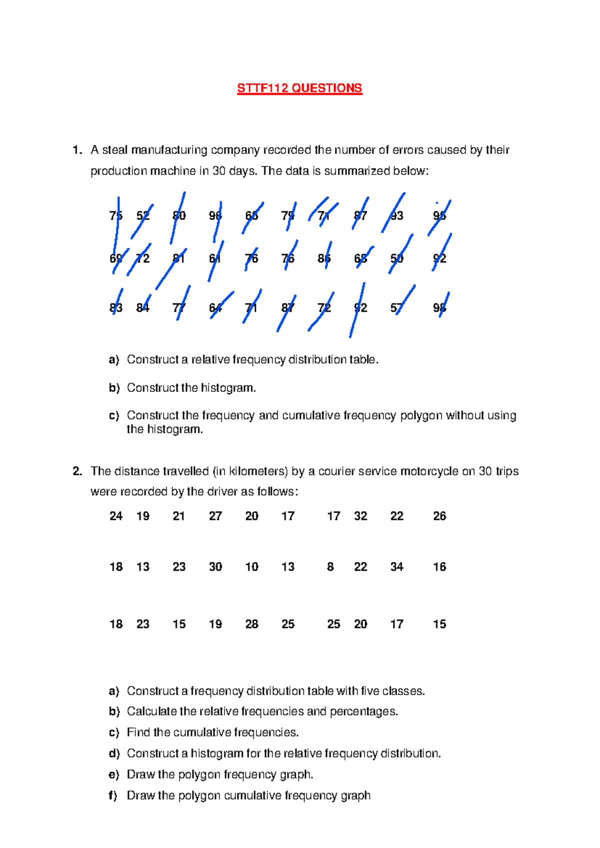 STTF112 Tutorial 3 - Statistical Questions and Data Analysis - Studocu