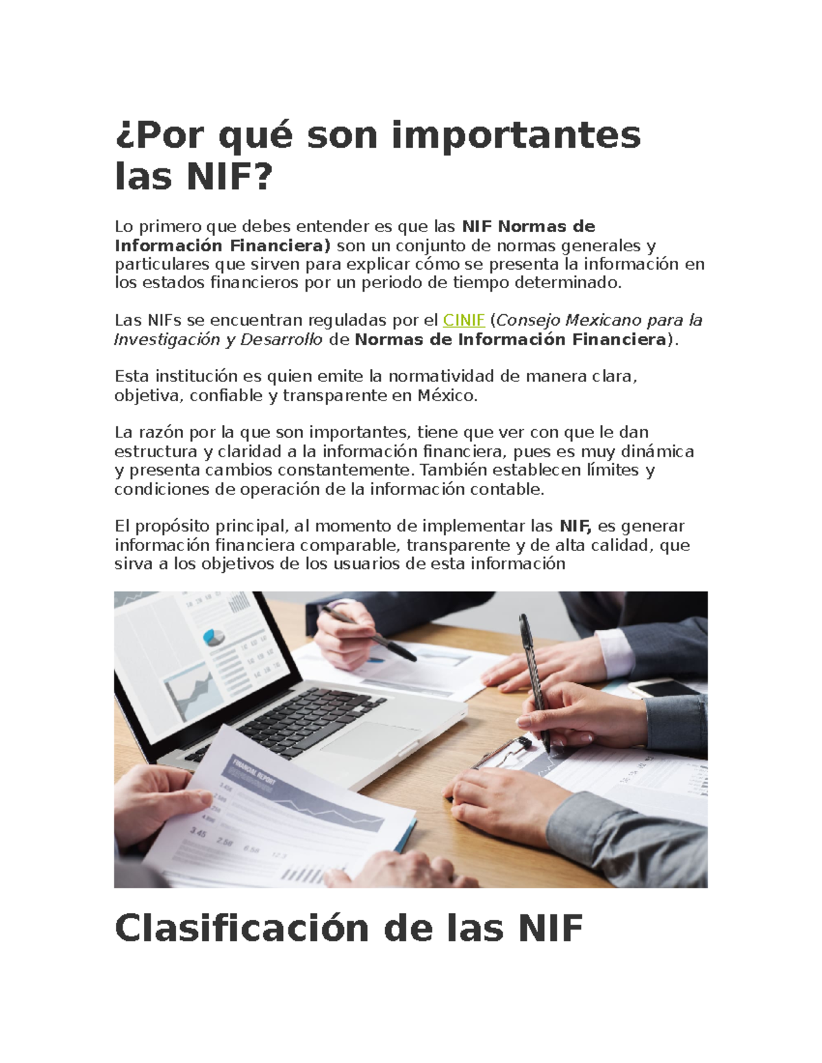 NIF - NIF - ¿Por qué son importantes las NIF? Lo primero que debes ...