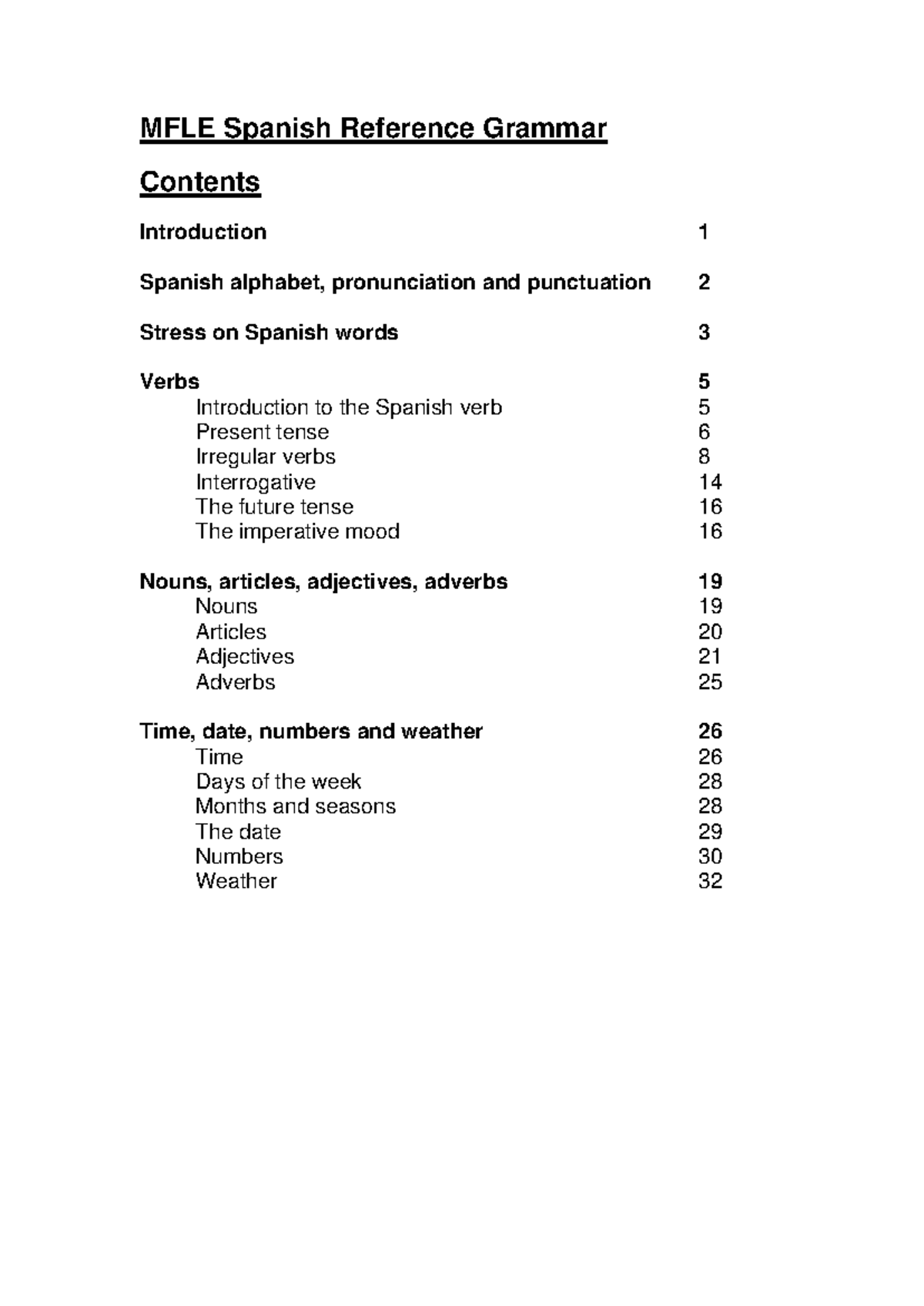 MFLE Spanish Reference Grammar: A Teacher's Guide - Studocu