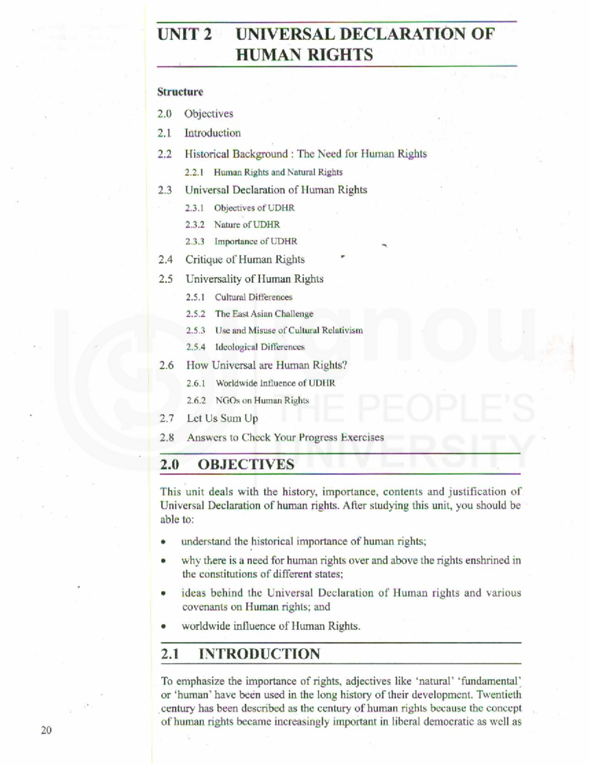 UNIVERSAL DECLARATION OF HUMAN RIGHTS: UNIT 2 OVERVIEW AND ANALYSIS ...
