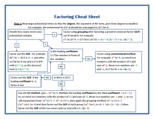 ACT Math Cheat Sheet - ACT “Cheat Sheet” COORDINATE GEOMETRY #1: Slope ...
