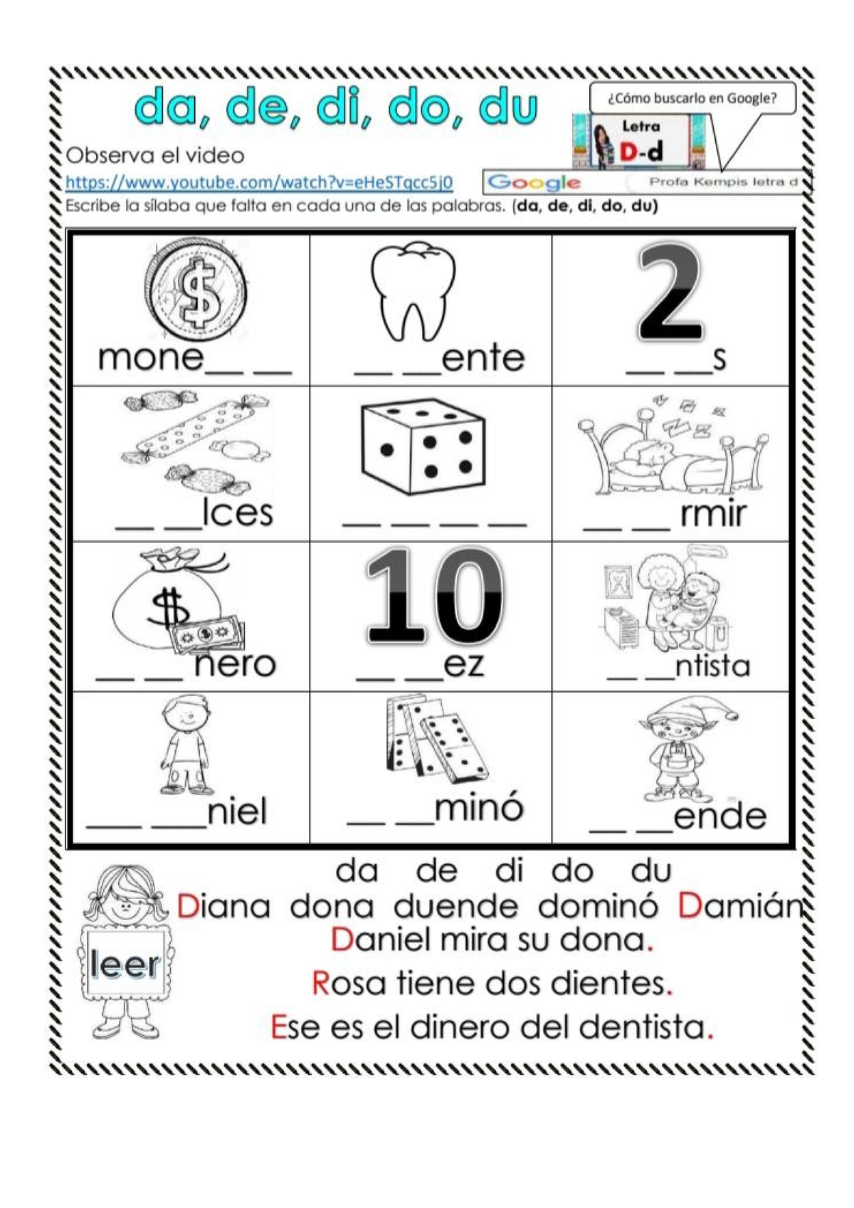 Repaso de Sílabas: da, de, di, do, du - Profa Kempis - Studocu