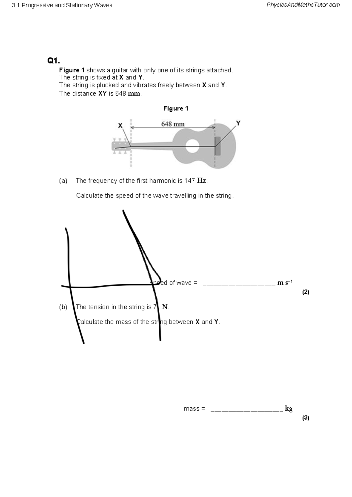 3.1 Progressive and Stationary Waves QP: Guitar String Vibrations and ...