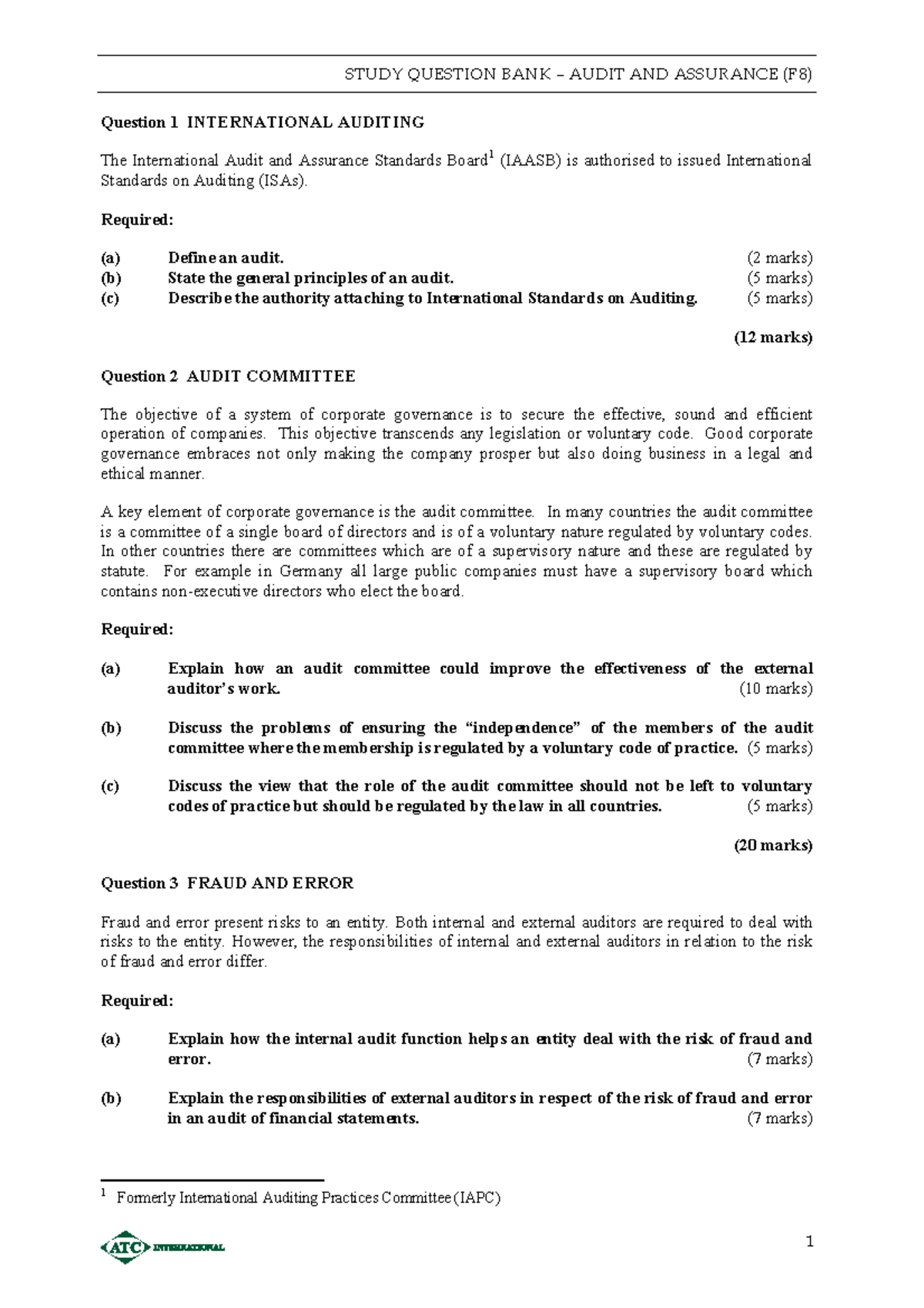 ACCA F8 materials for Jun08 session Study system F8AA-SQB-Qs j08 ...