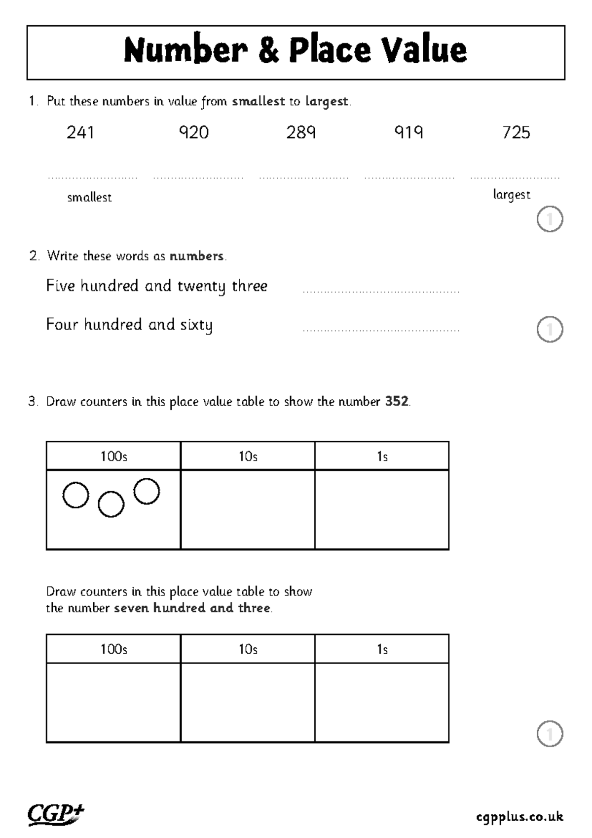 Year 3 Number & Place Value Maths Assessment M2WAE3906 - Studocu