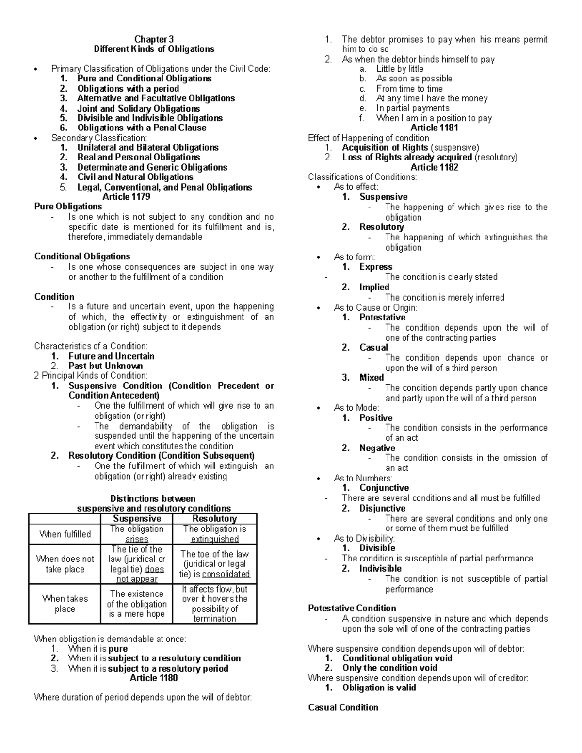 Oblicon- Reviewer- Respicio - Obligations | OBLIGATIONS AND CONTRACTS ...