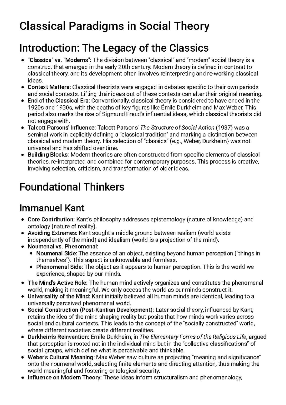 Classical Paradigms in Social Theory: Study Guide for SOC 101 - Studocu
