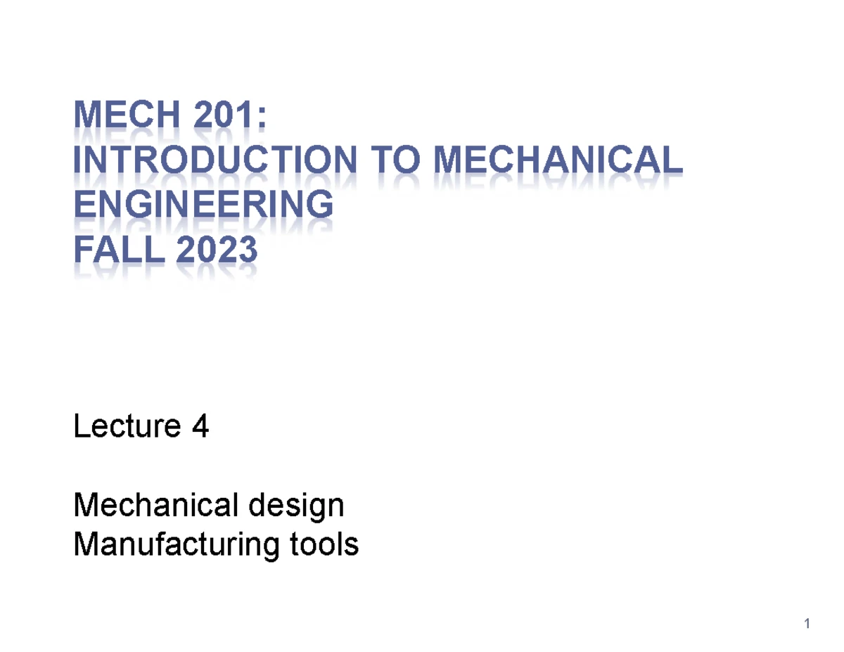 Mechanical Engineering Curriculum 2024-2025 (Stream B) Overview - Studocu