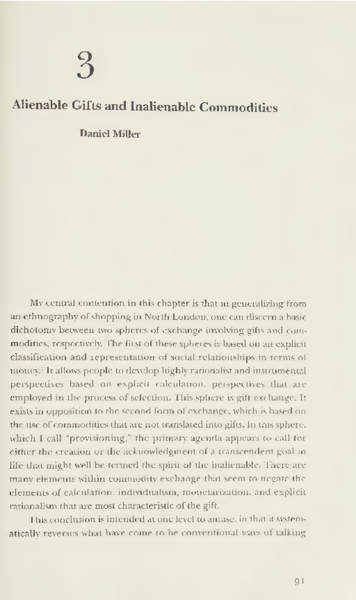 Alienable Gifts and Inalienable Commodities: A Study by Daniel Miller ...