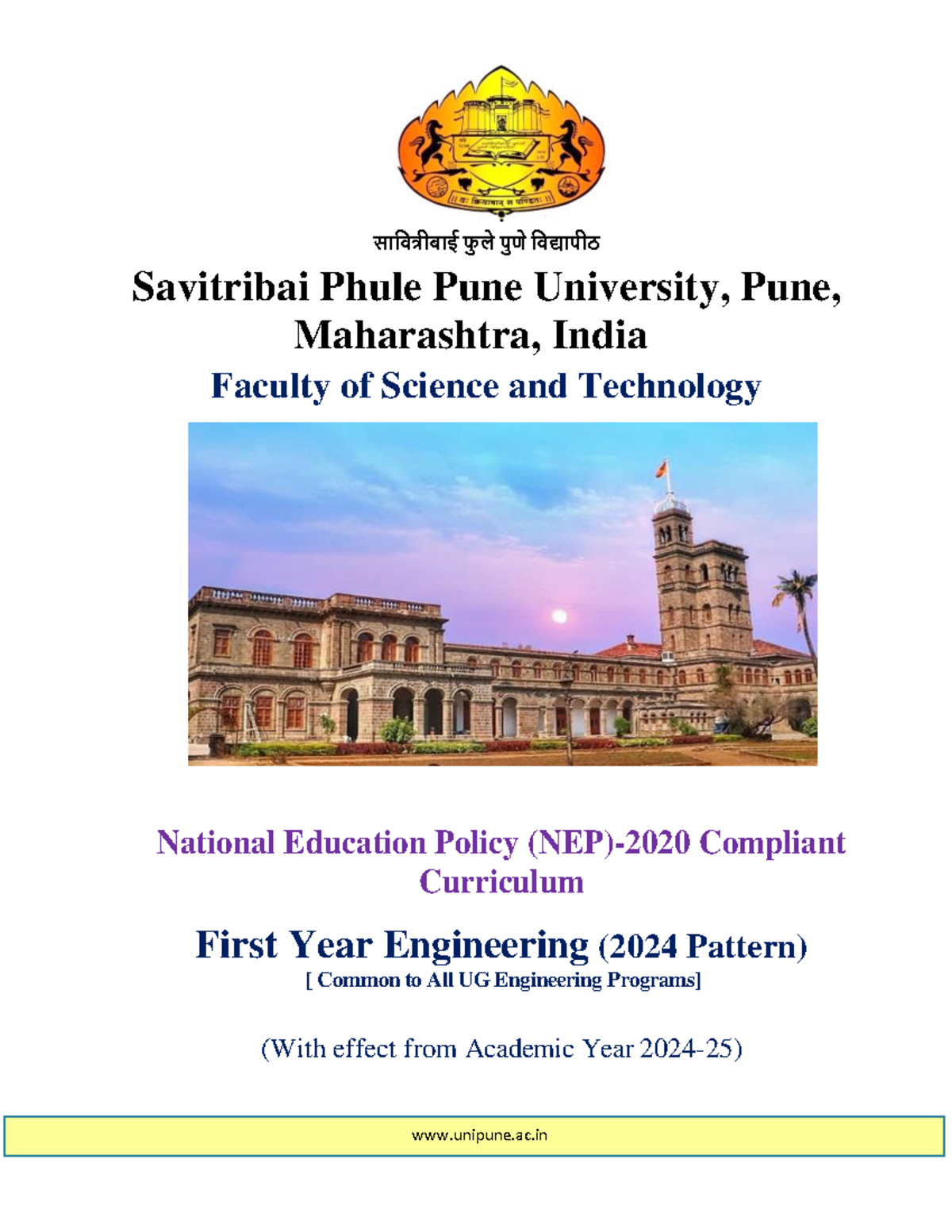 FE 2024 First Year Engineering Syllabus - NEP 2020 Compliant - Studocu
