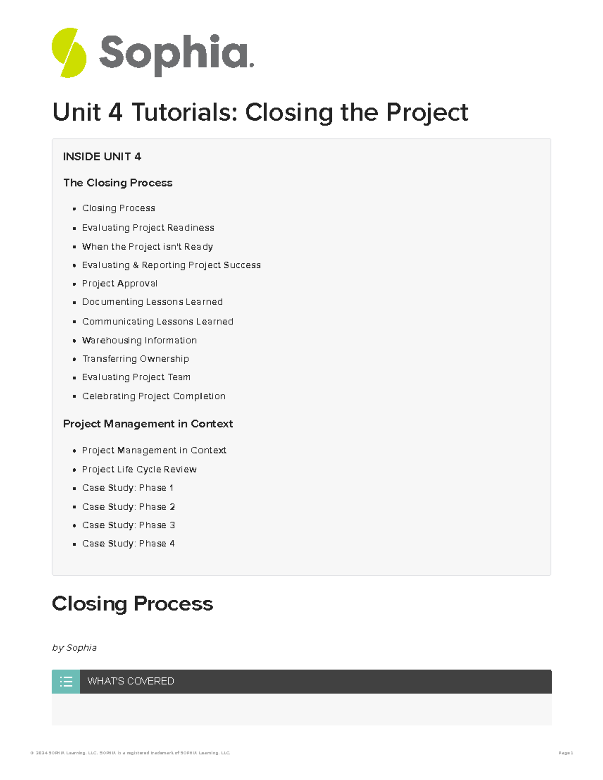 UNIT4 - this is unit 4 notes - Unit 4 Tutorials: Closing the Project ...