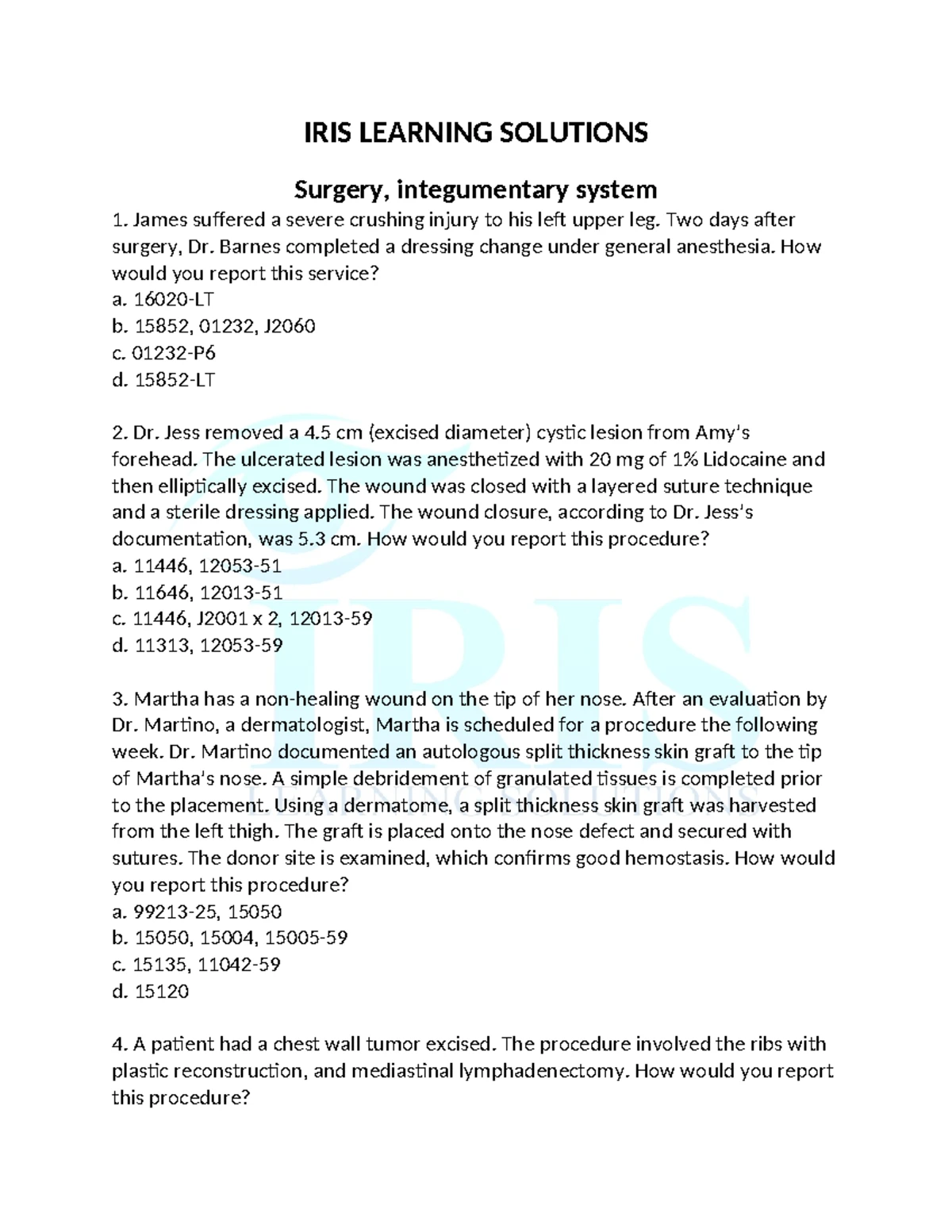 CPT 80000 - Pathology Medical Coding Q&A Study Guide - Studocu