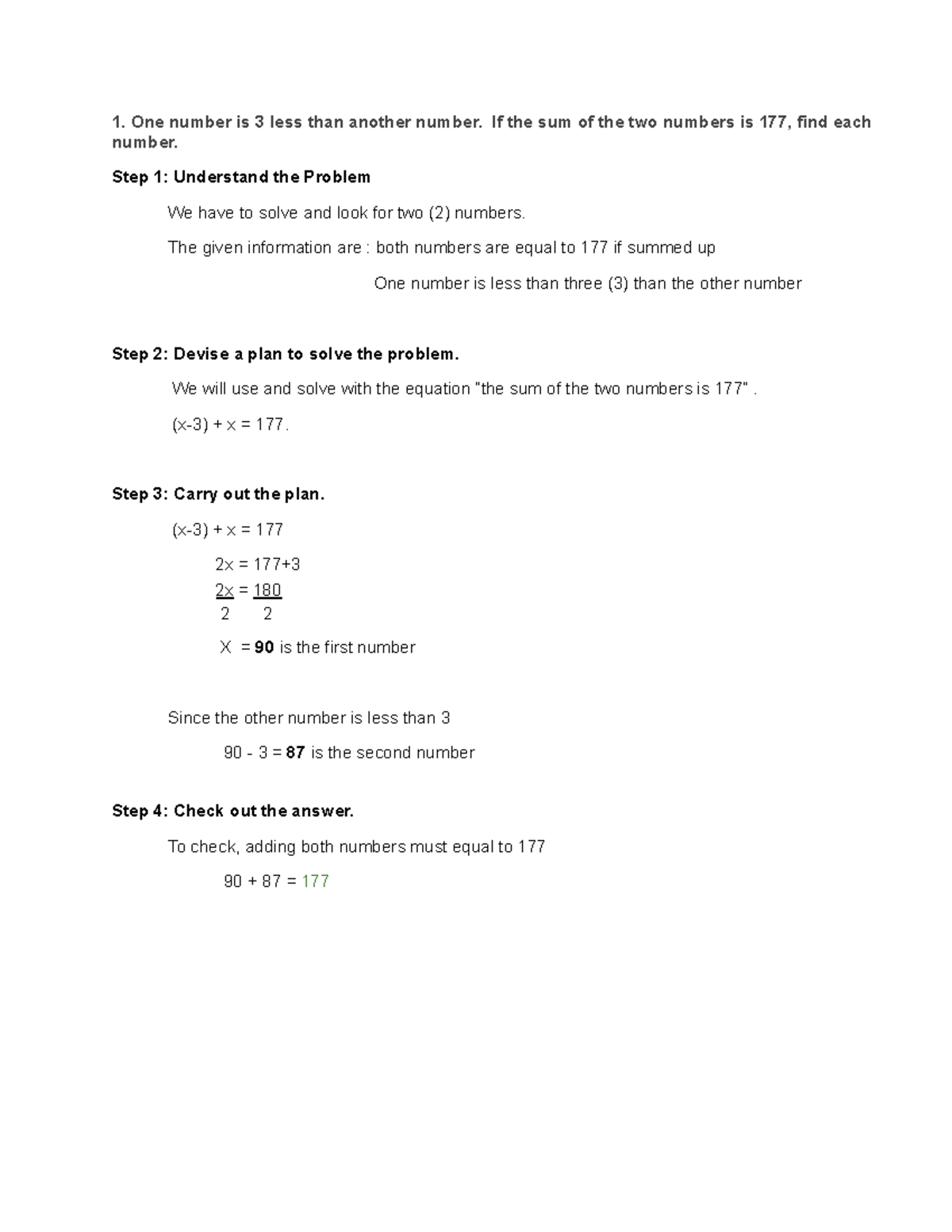 Mathematics In the Modern World - Polya’s four-steps in Problem Solving ...