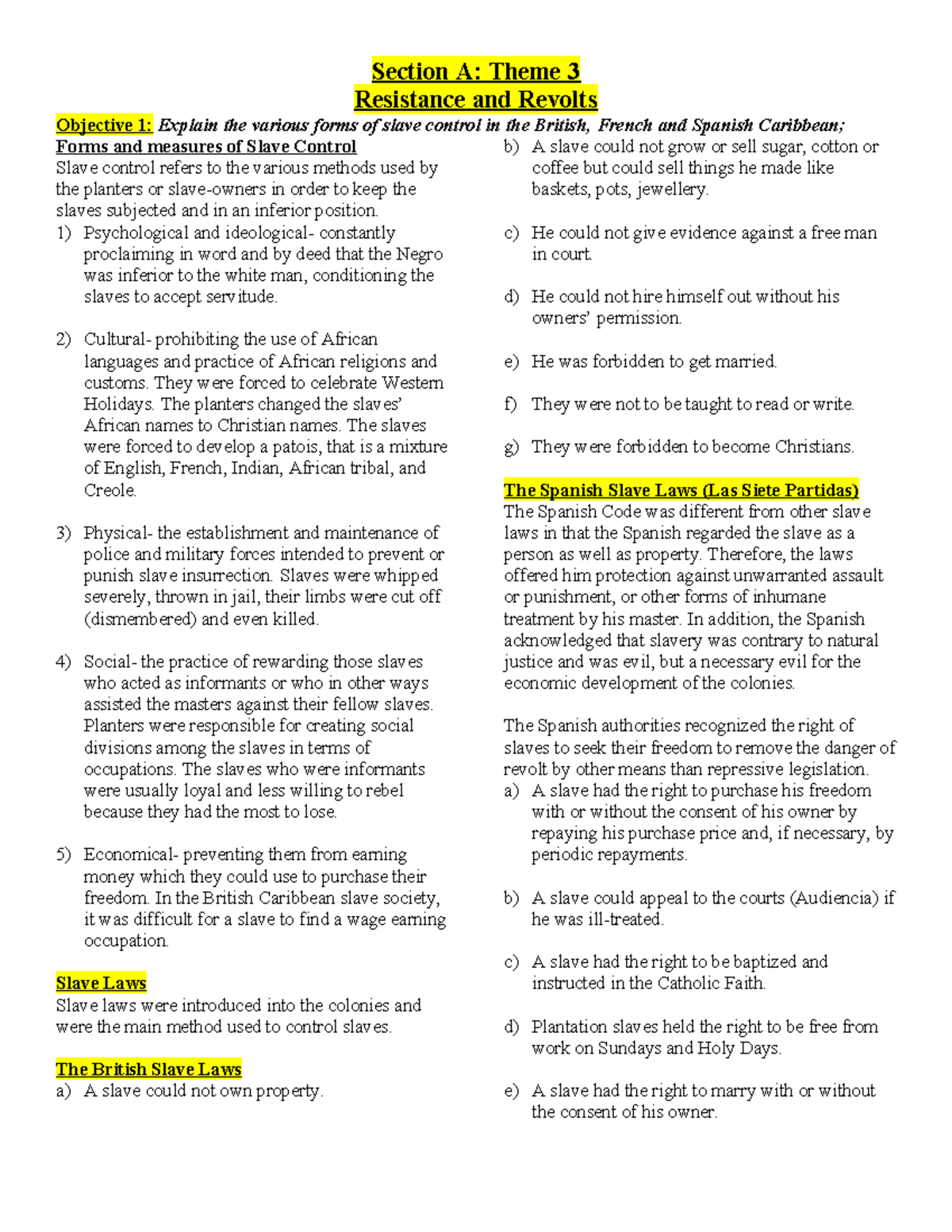 Theme 3 - Resistance and Revolts: Slave Control and Rebellion Analysis ...