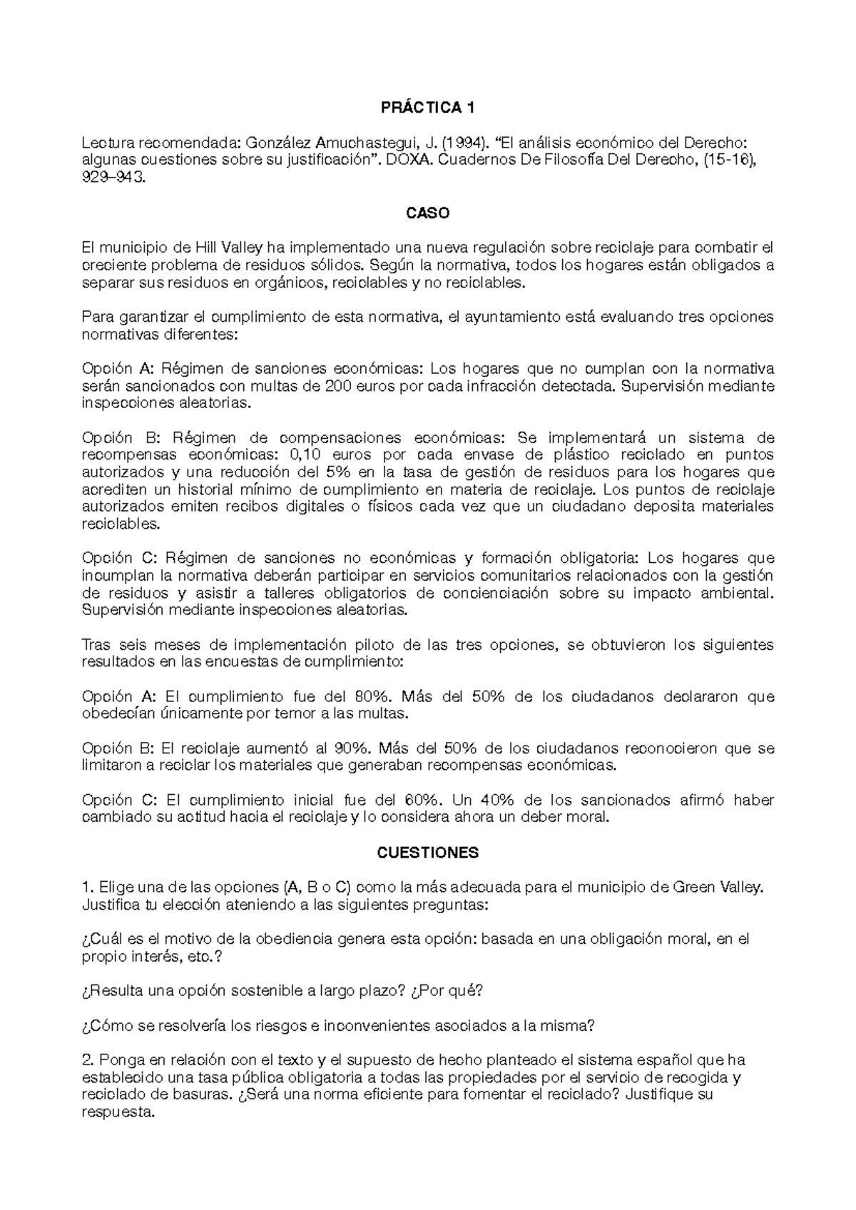 PRÁCTICA 1: Análisis de Opciones de Regulación de Reciclaje en Hill ...