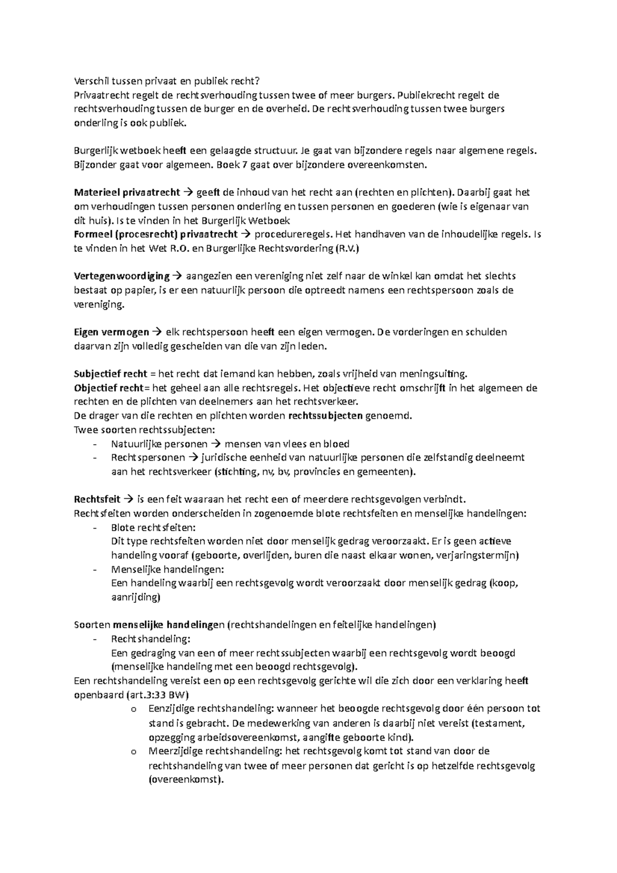 Samenvatting Privaatrecht: Basisprincipes en Rechtsverhoudingen ...