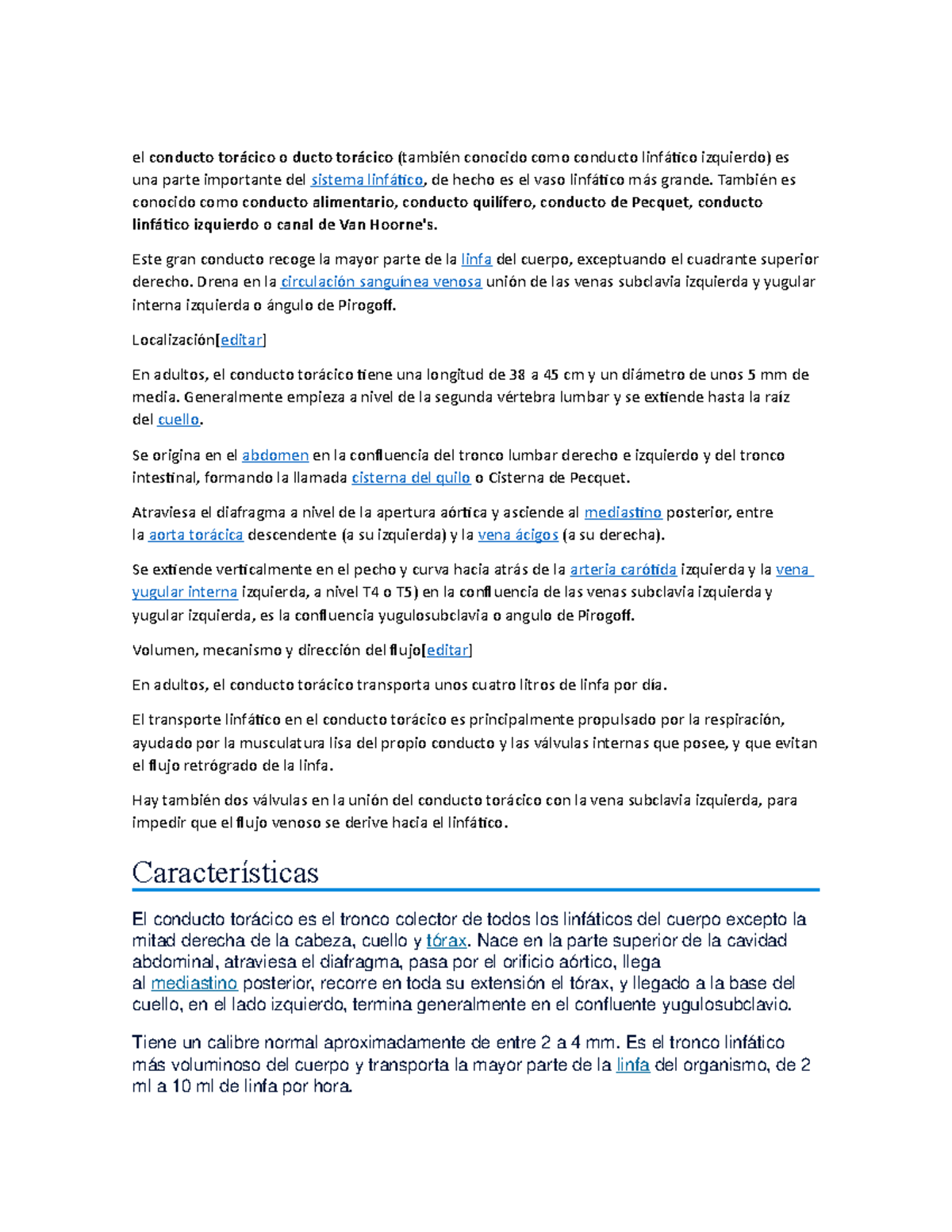 conducto toracico - También es conocido como conducto alimentario ...