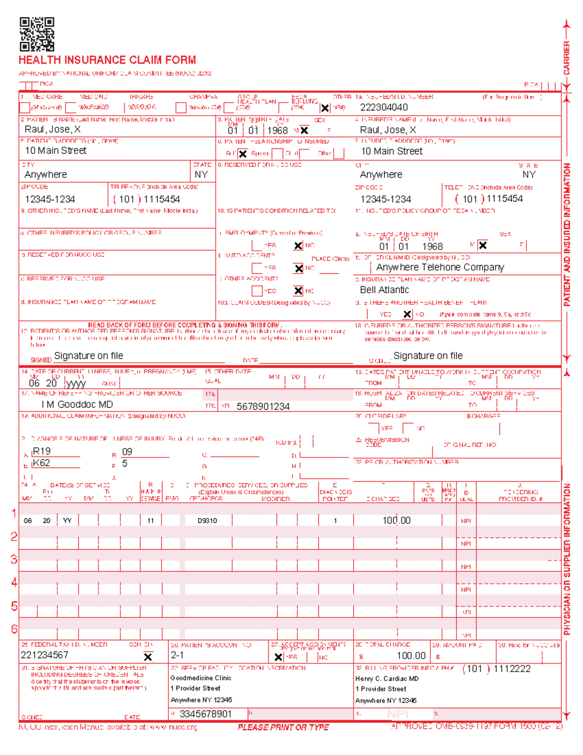 7108219 Coding Assignment - Medicare Claim Form Overview - Studocu
