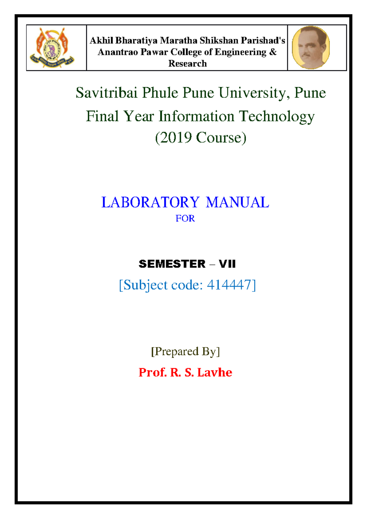 LP IV Lab Manual Final - Deep Learning Practical Theory for BE IT ...