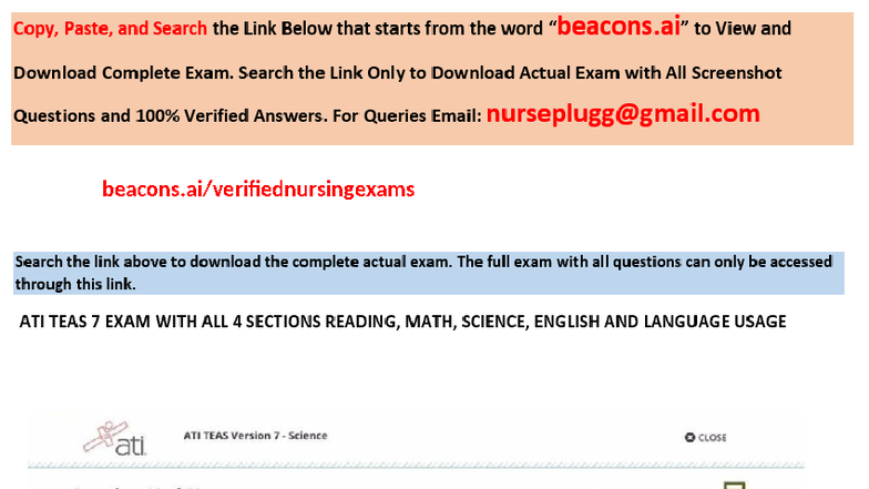 ATI TEAS 7 Complete Study Guide: Exam Questions & Answers 2025 - Studocu