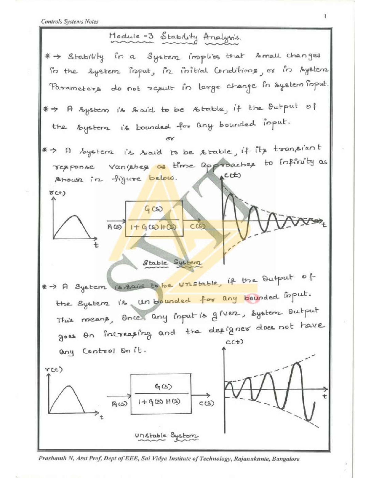 Controls Systems Notes: Module 3 - Stability Analysis and Criteria ...