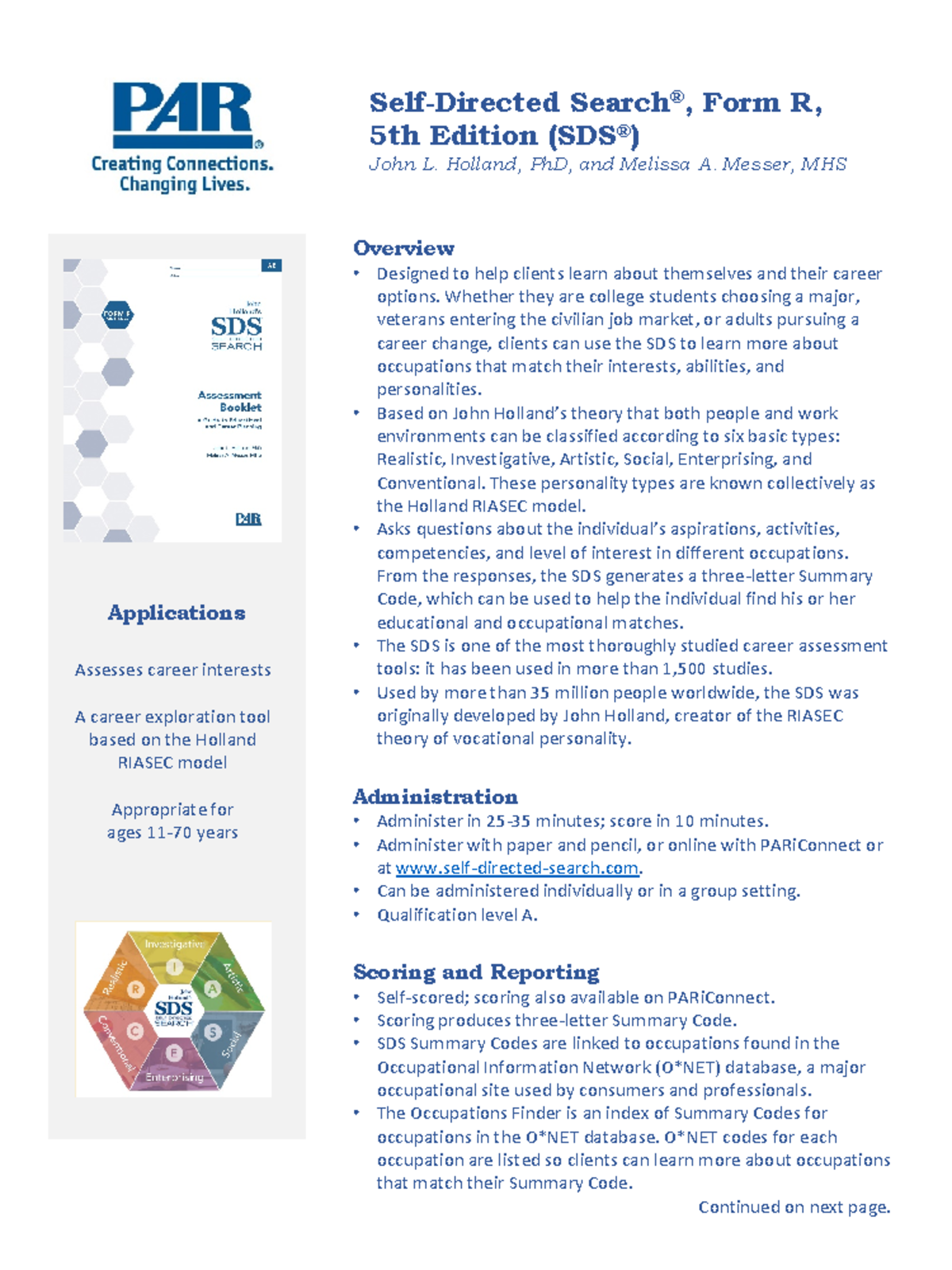 SDS® Personality Test Fact Sheet: Overview, Scoring, Applications - Studocu
