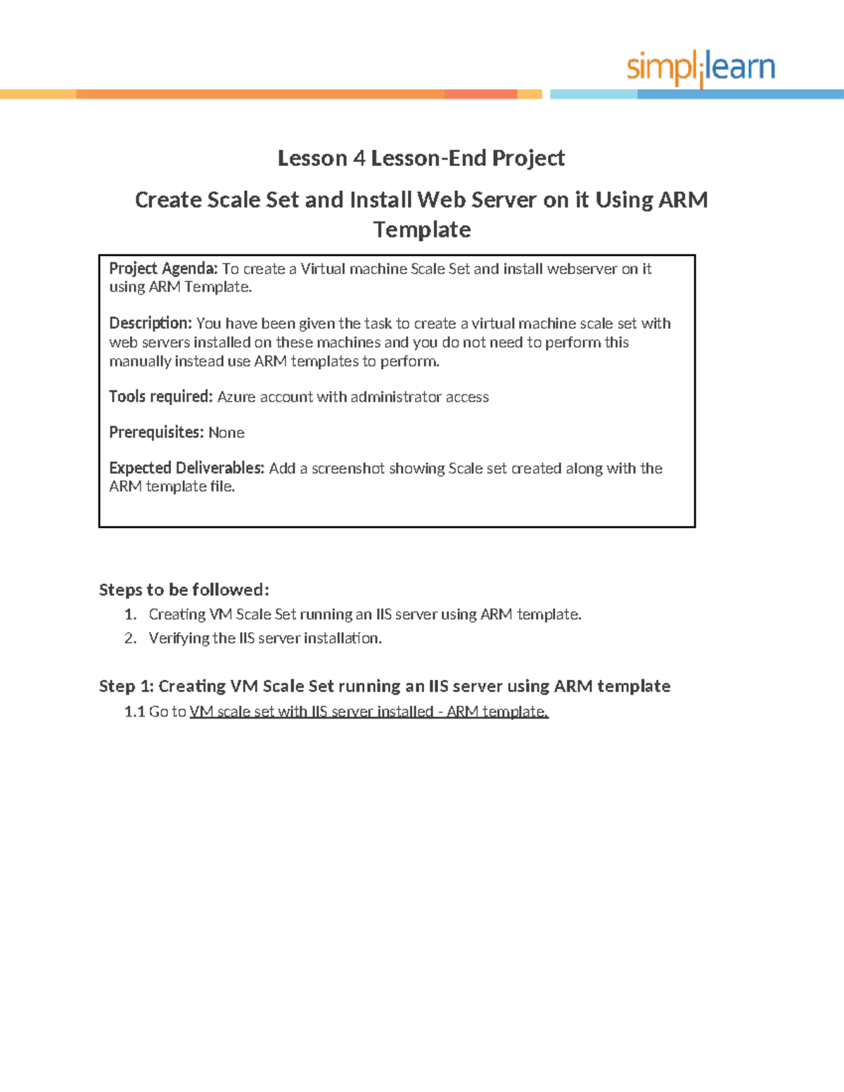 Lesson 4: Create VM Scale Set & Install Web Server Using ARM Template ...