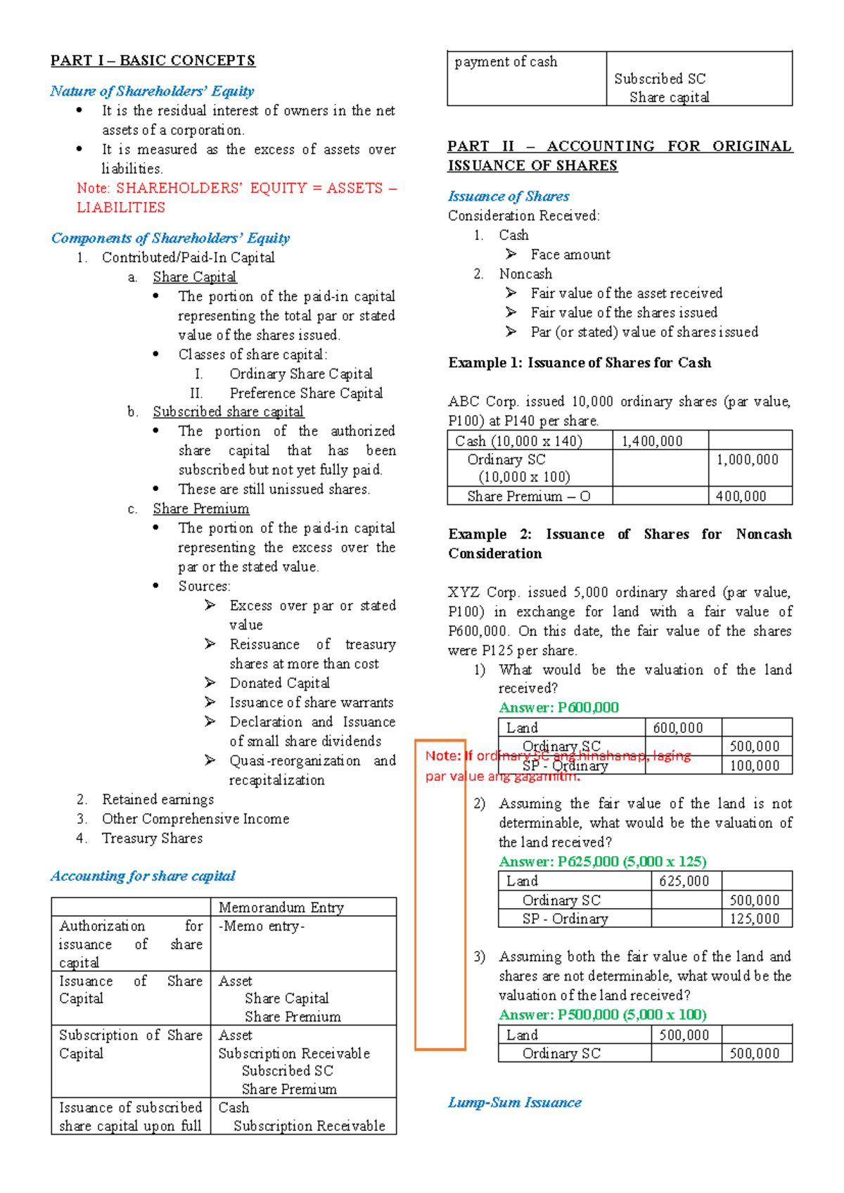 Shareholders' Equity Concepts and Accounting (ACCT 101) - Studocu