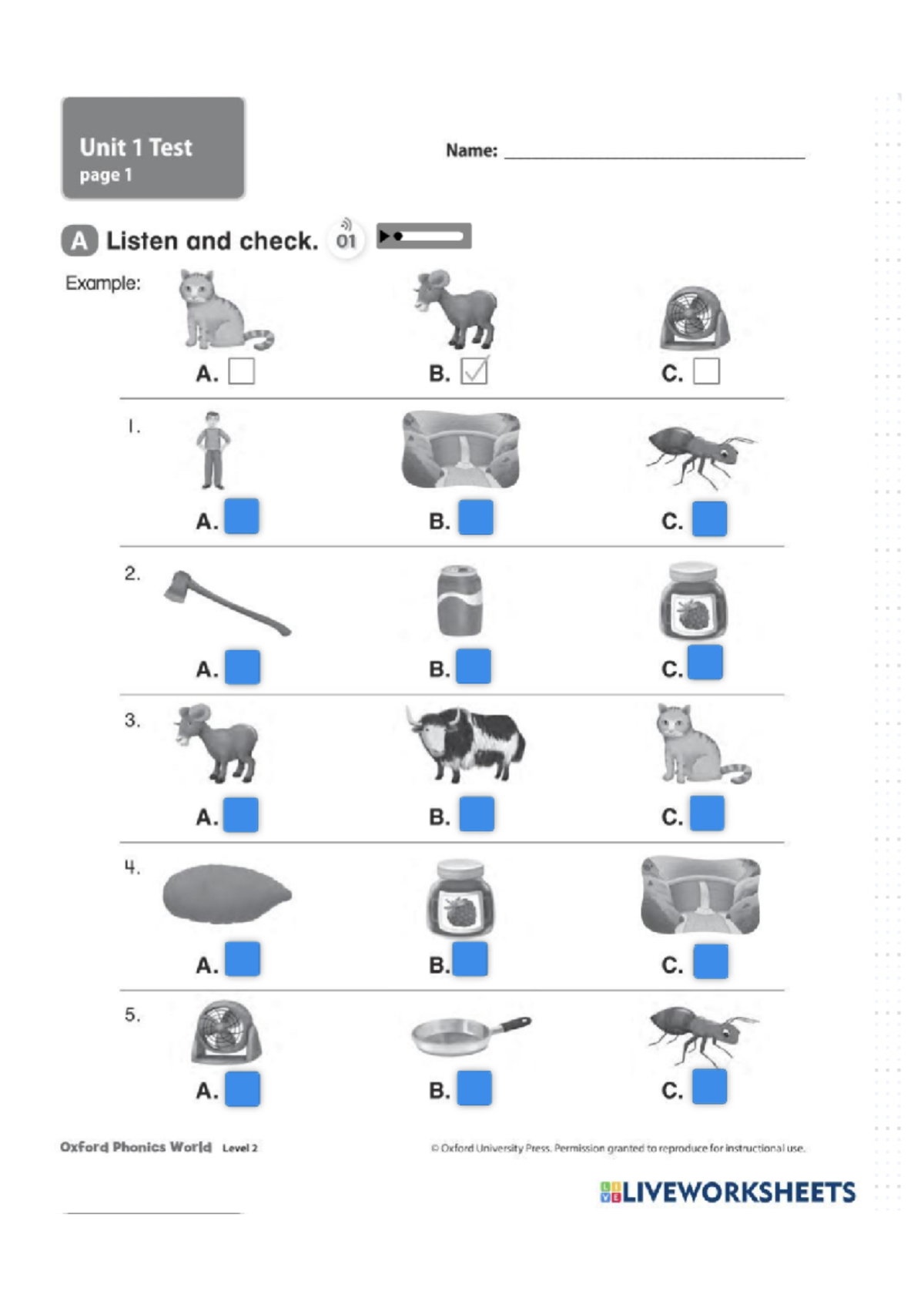 Oxford Phonics World Level 2 - Unit 1 Test Review Document - Studocu