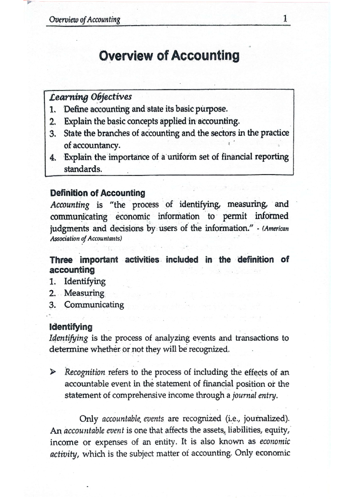 Overview of Accounting: Key Concepts and Methods - Chap-1 CFAS 2024 ...