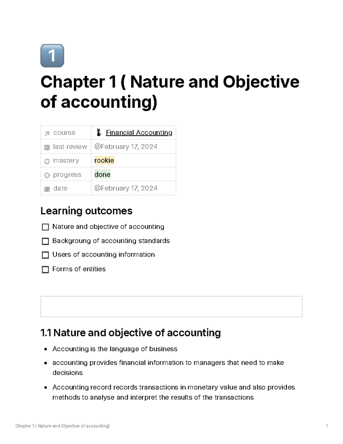 Chapter 1: Nature & Objective of Accounting (Financial Accounting ...