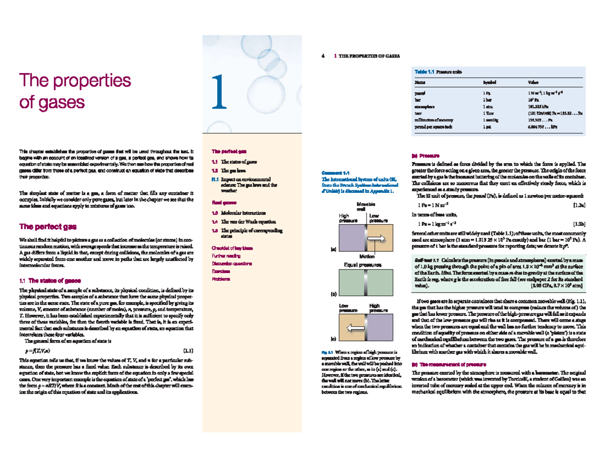 Chapter 1 physical chemistry - 4 1 THE PROPERTIES OF GASES Table 1 ...