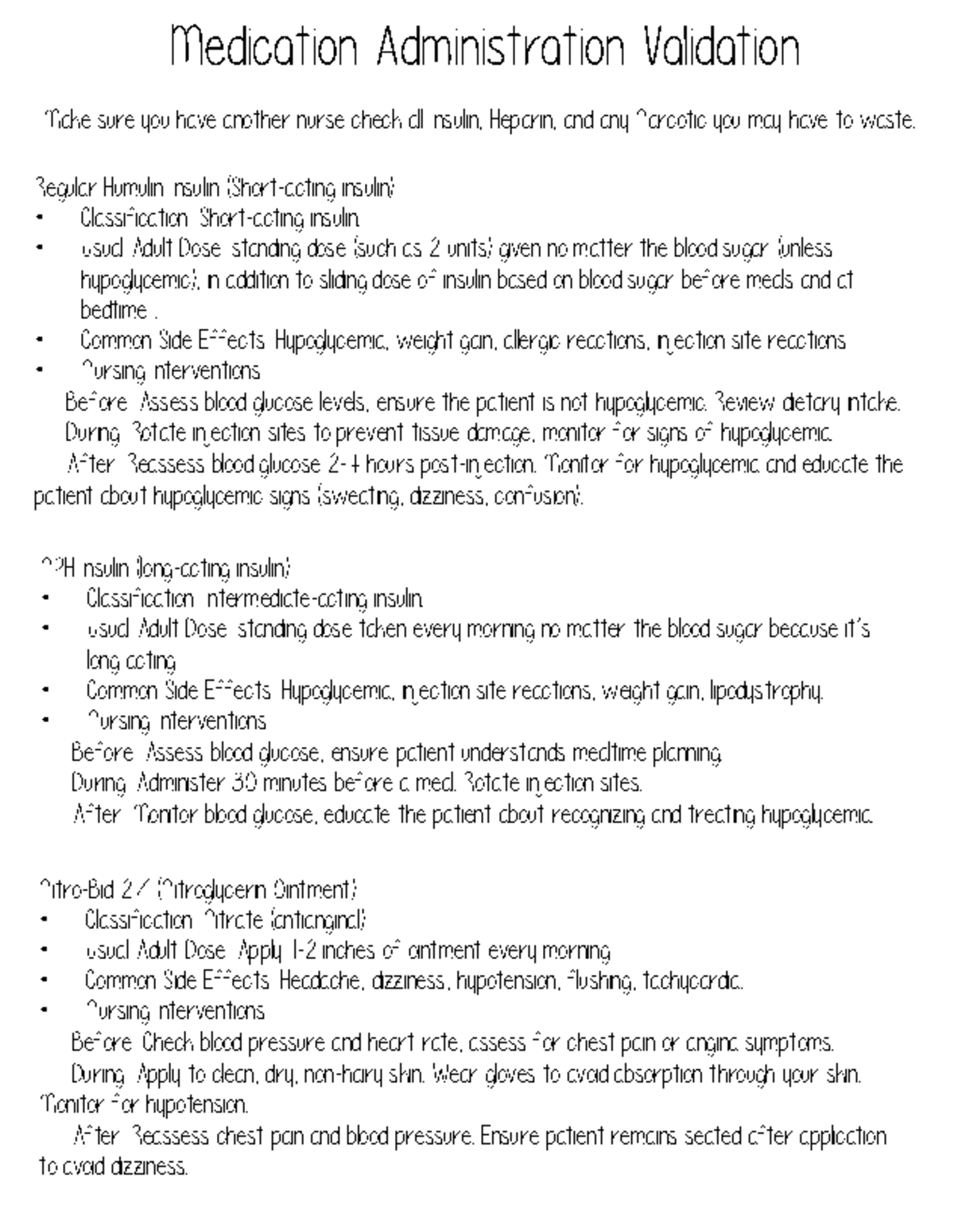Med Admin Validation Cheat Sheet for Nurses - Studocu
