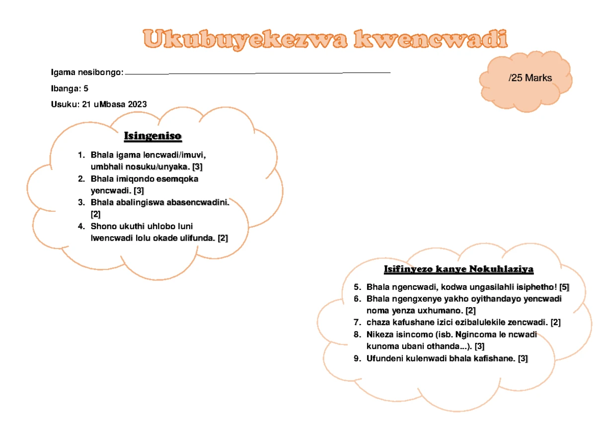 IsiZulu Grade 5 Lesson Plan: Crafting Isikhangiso - Studocu