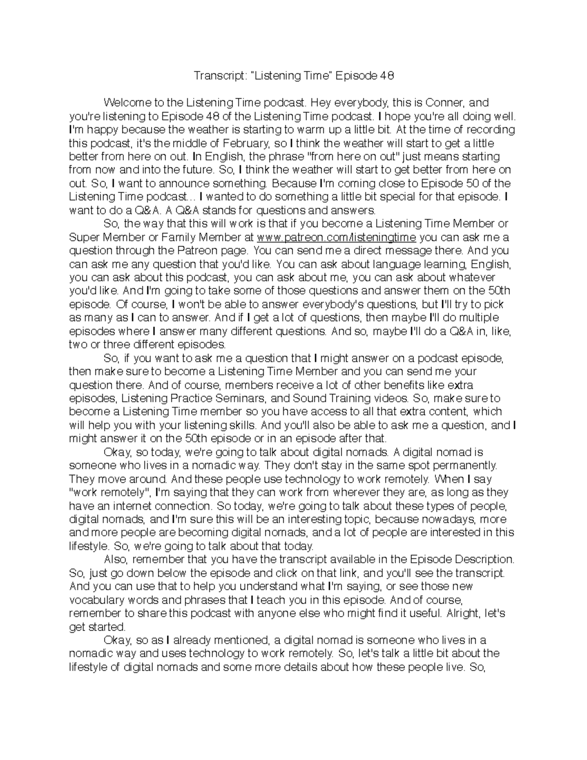 Listening Time Podcast Episode 48 - Digital Nomads Explained - Studocu