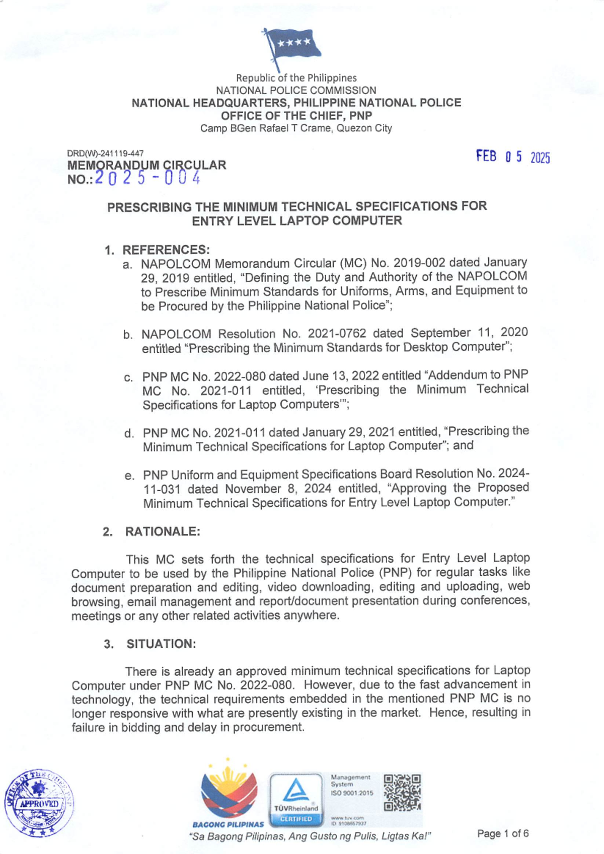 UESB MC No. 2025-004: Technical Specs for Entry Level Laptop - Studocu