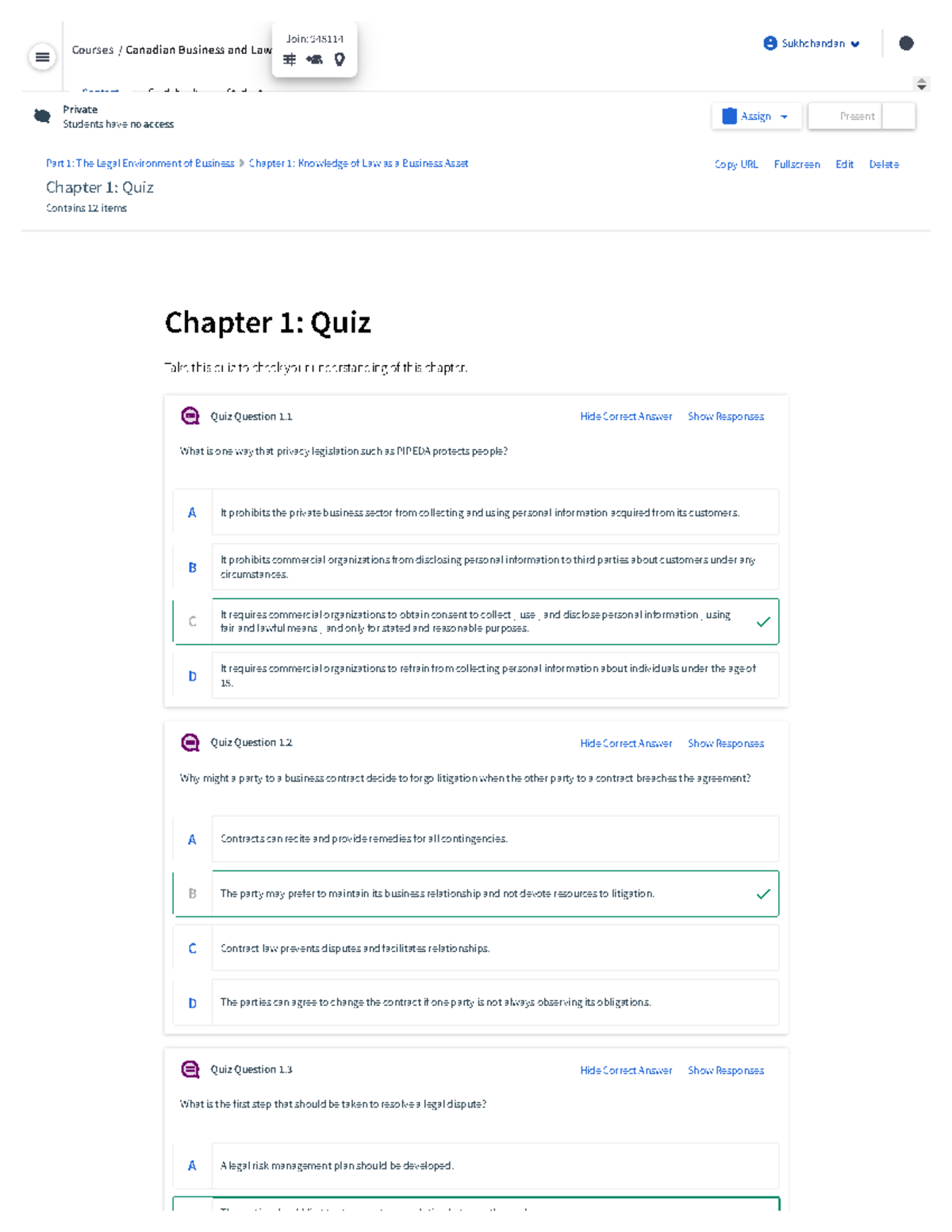 Canadian Business and Law CH-1: Chapter 1 Quiz Review - Studocu