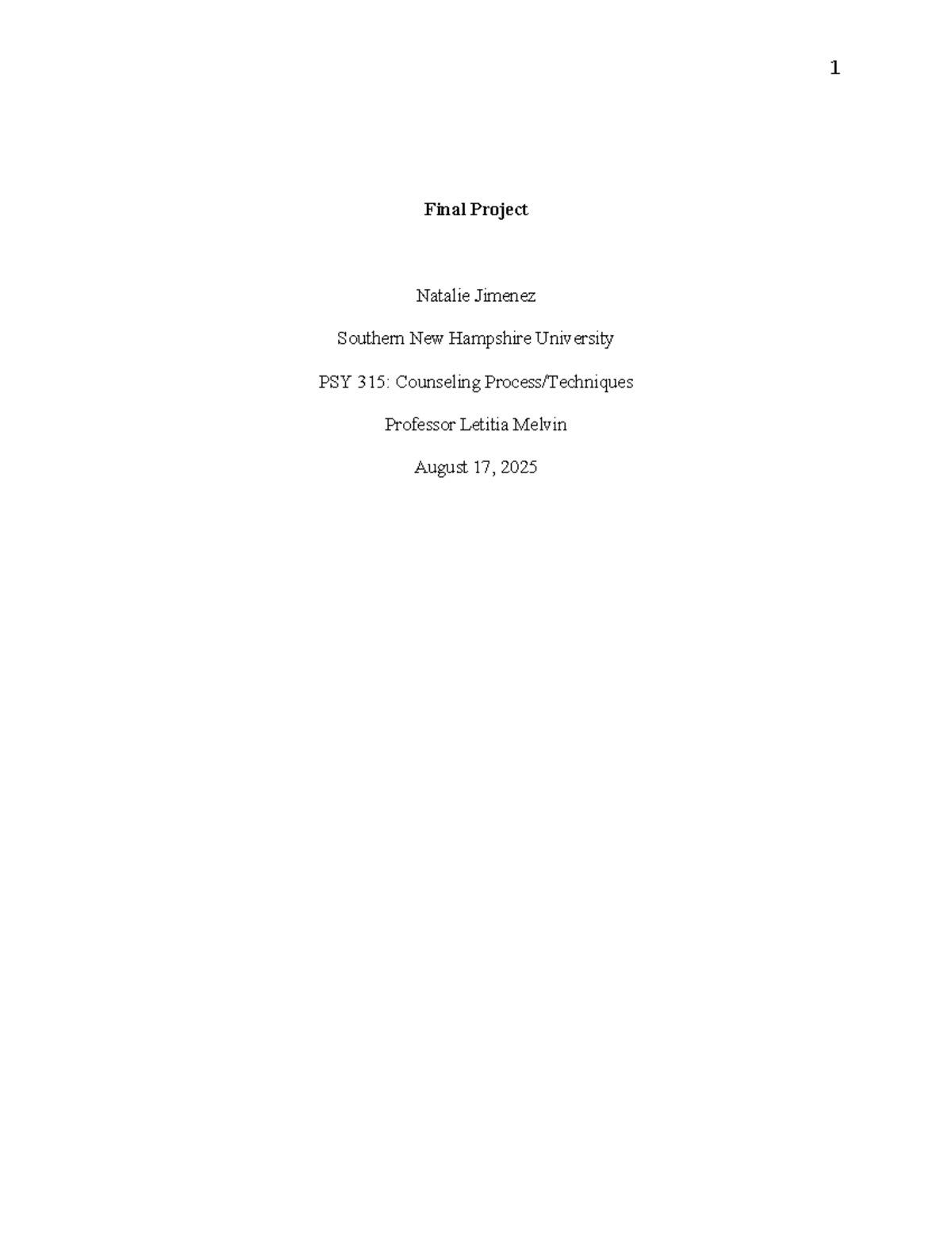 PSY 315 Final Project: Cognitive Behavior Therapy for Ms. Z - Studocu